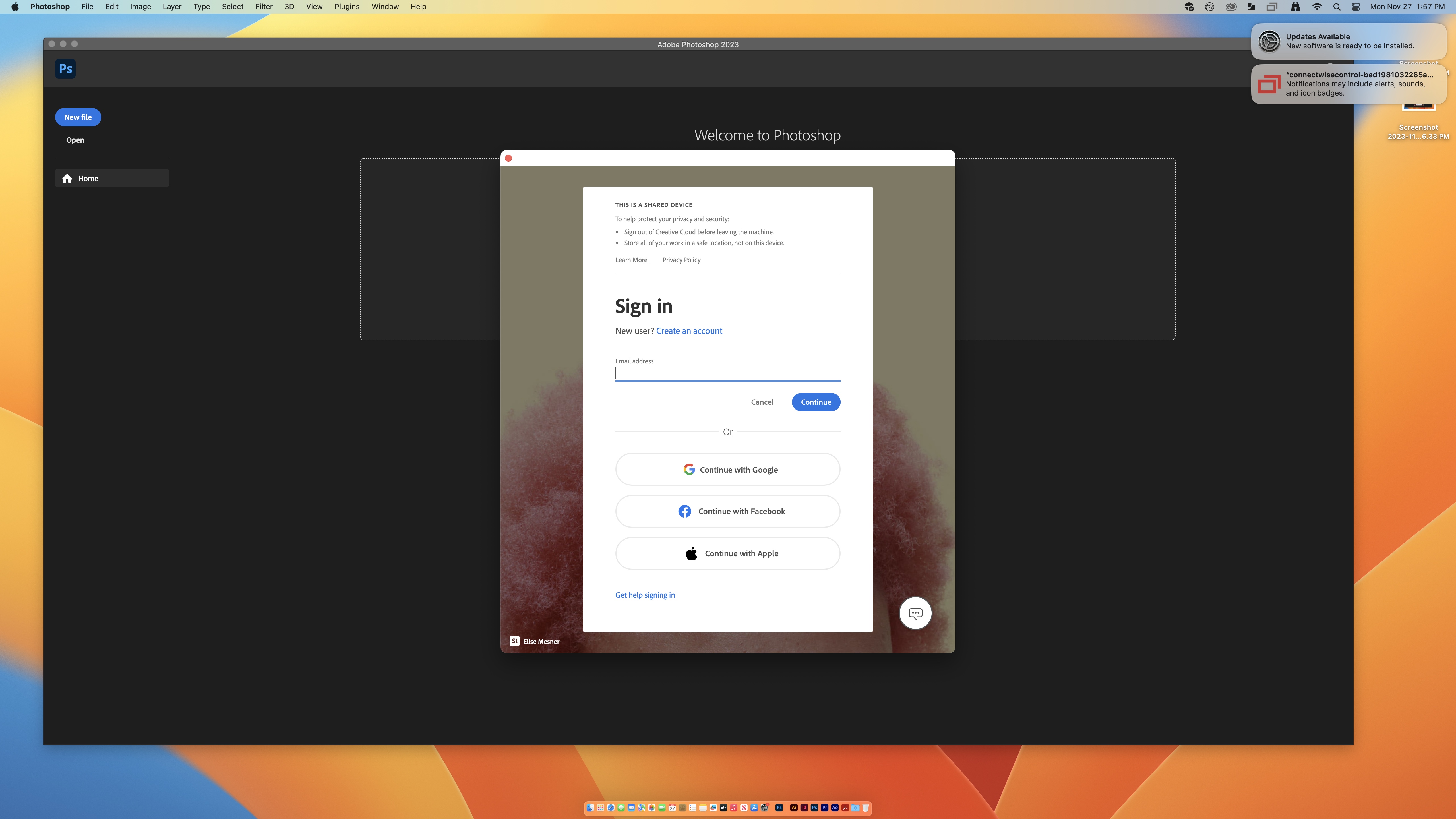 How to Log Into Adobe Creative Cloud on Lab Machines – St. Norbert College